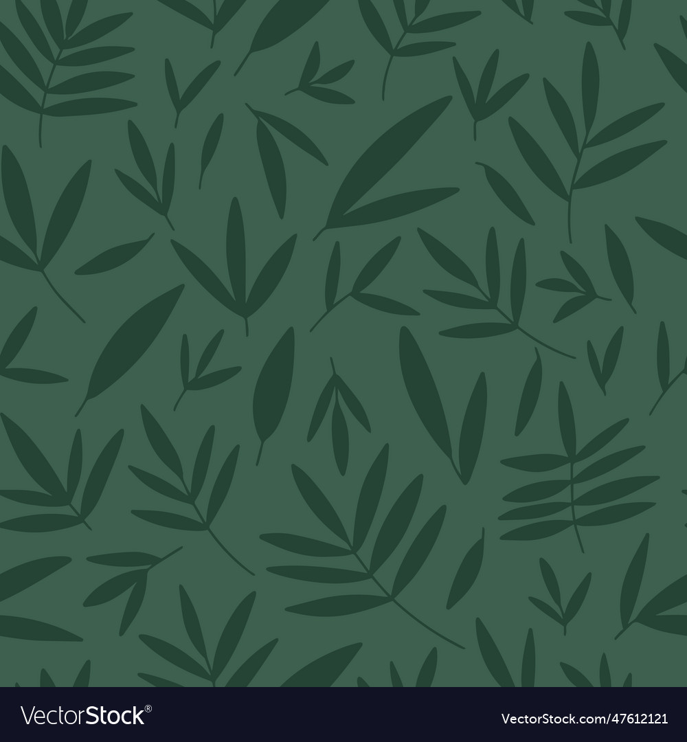 Green leaves seamless pattern Royalty Free Vector Image