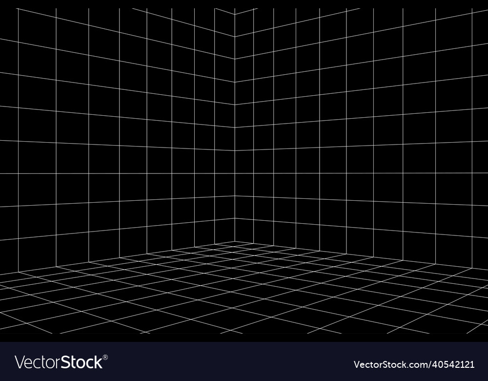 Grid room in perspective Royalty Free Vector Image
