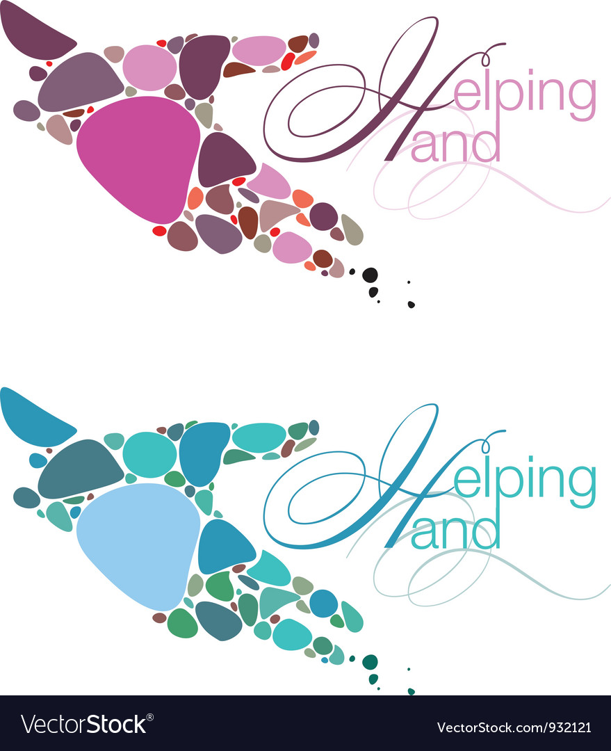 Helping hand emblems Royalty Free Vector Image