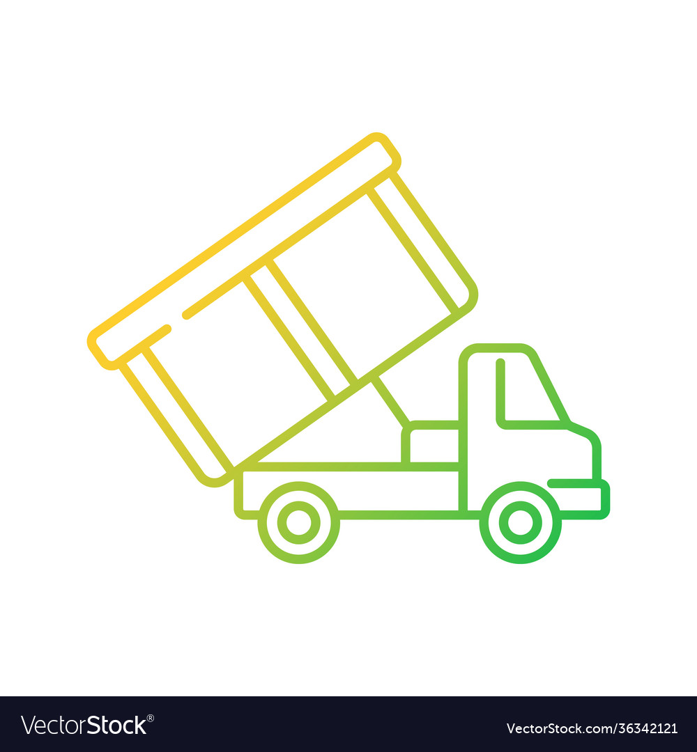 Roll-off truck gradient linear icon Royalty Free Vector