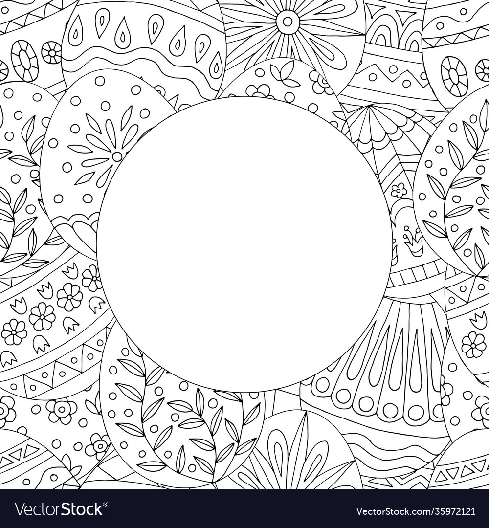 Round frame with abstract pattern hand drawn Vector Image