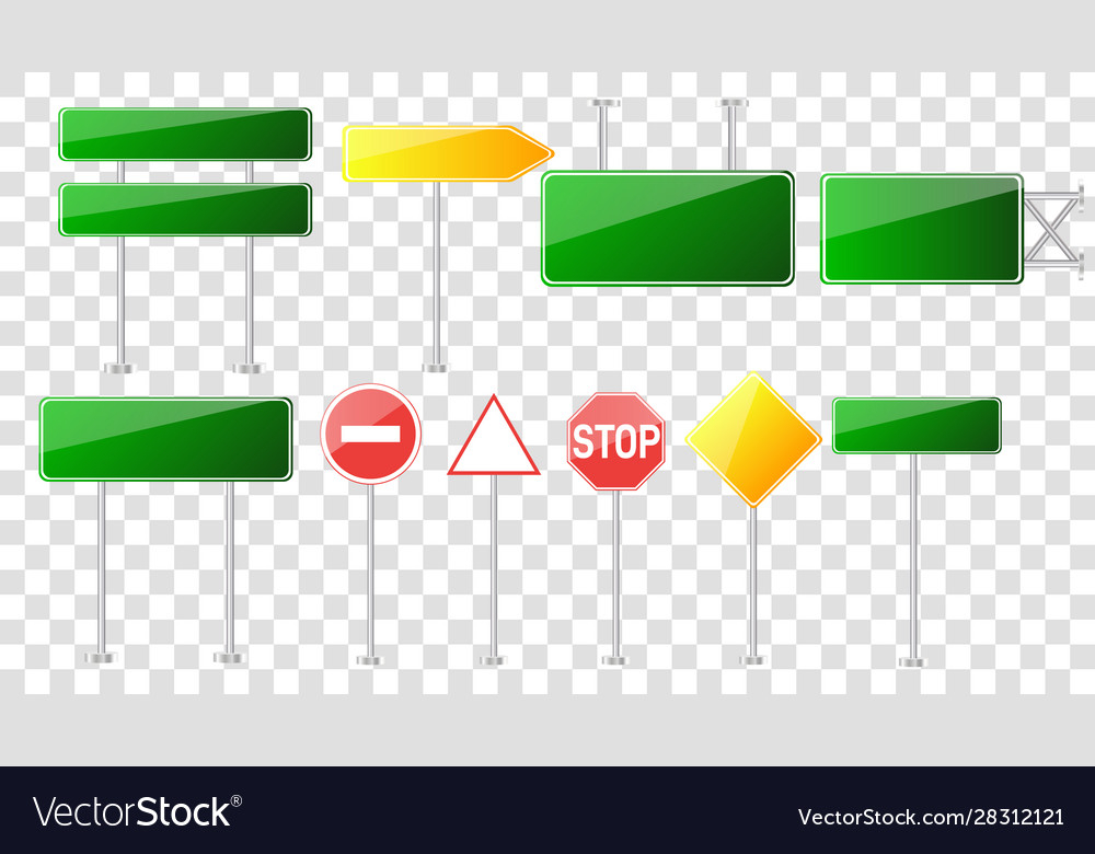 Set road signs Royalty Free Vector Image - VectorStock