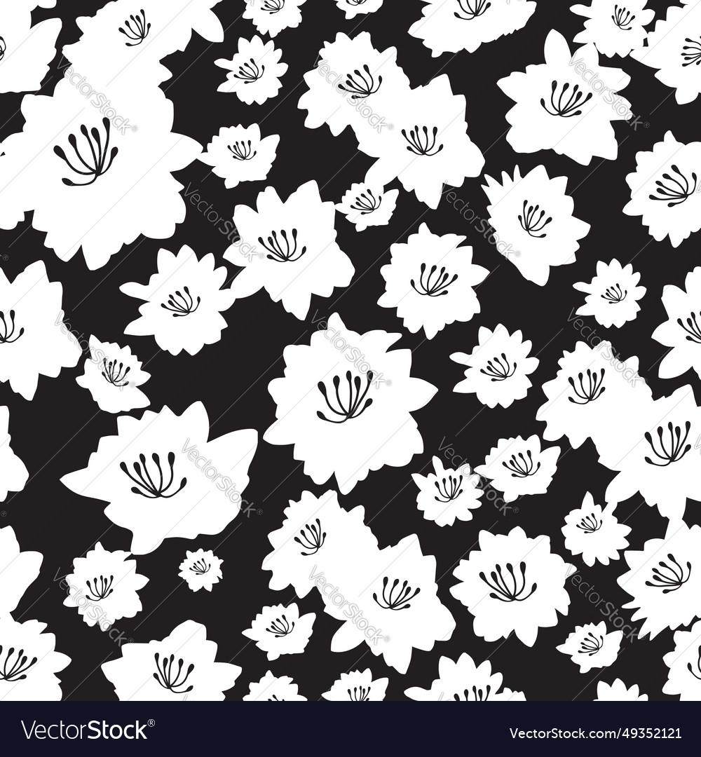 Whimsical floral puffs petals pattern Royalty Free Vector