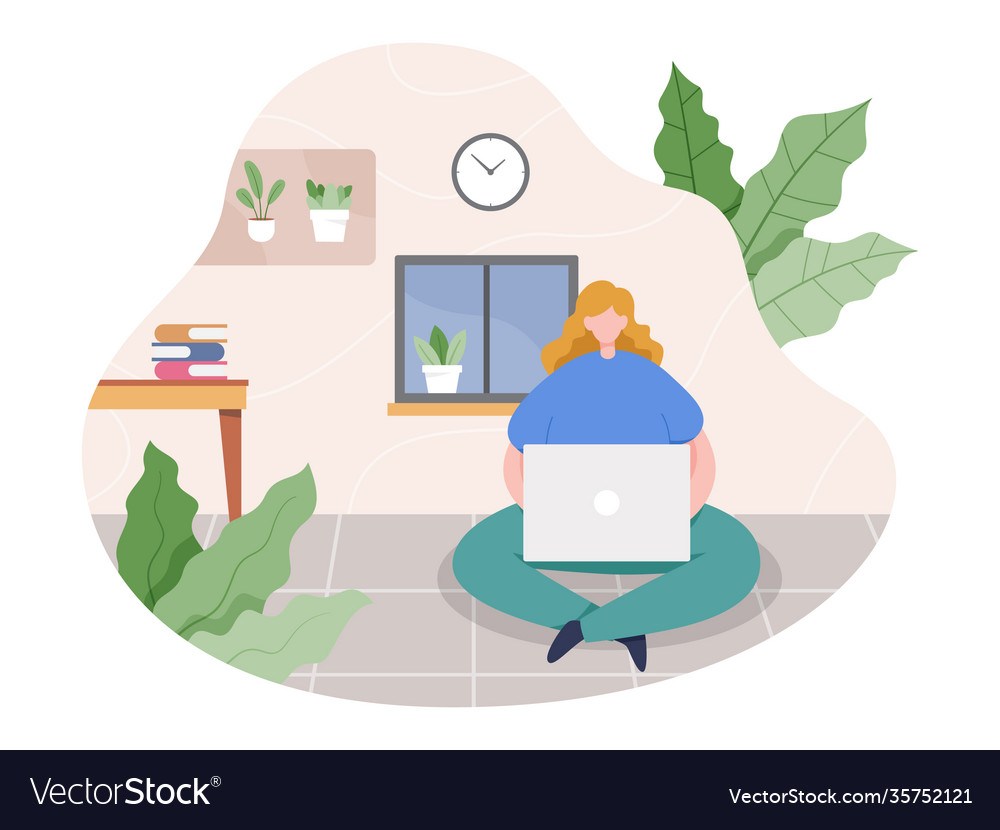 Work from home concept Royalty Free Vector Image