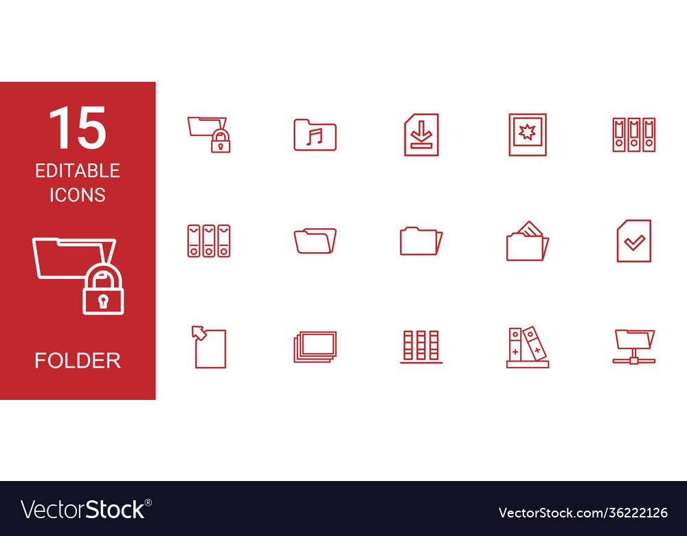 15 Ordnersymbole Lizenzfreies Vektorbild - VectorStock