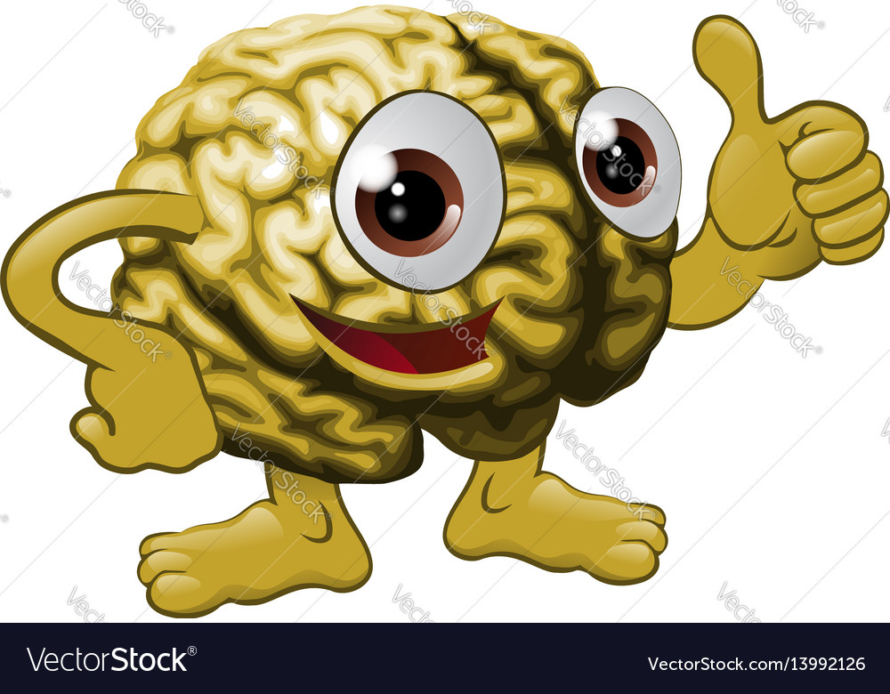 Brain cartoon character Royalty Free Vector Image