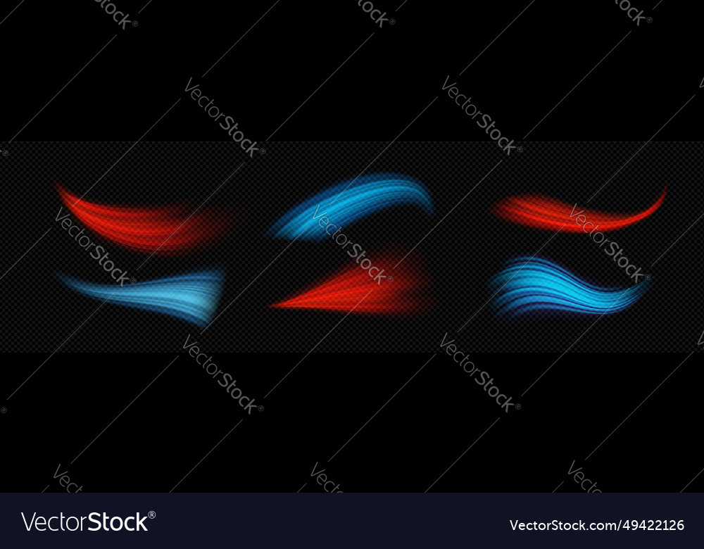 Cold and hot air flow effects set Royalty Free Vector Image