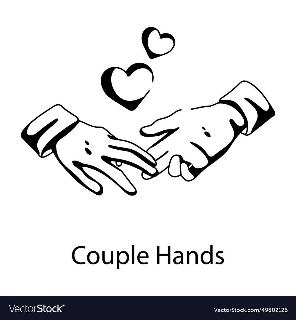 Couple hands Royalty Free Vector Image - VectorStock