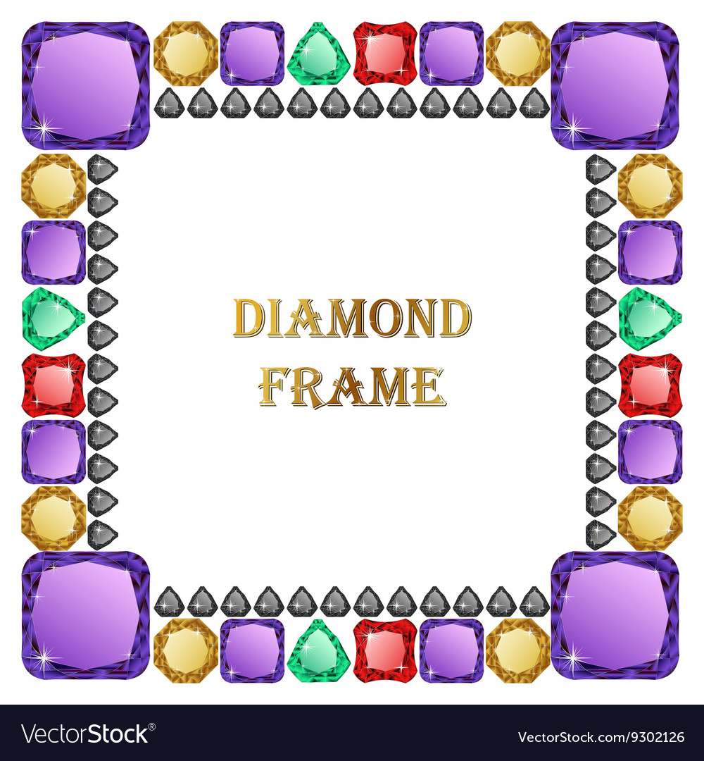 Diamond square frame Royalty Free Vector Image