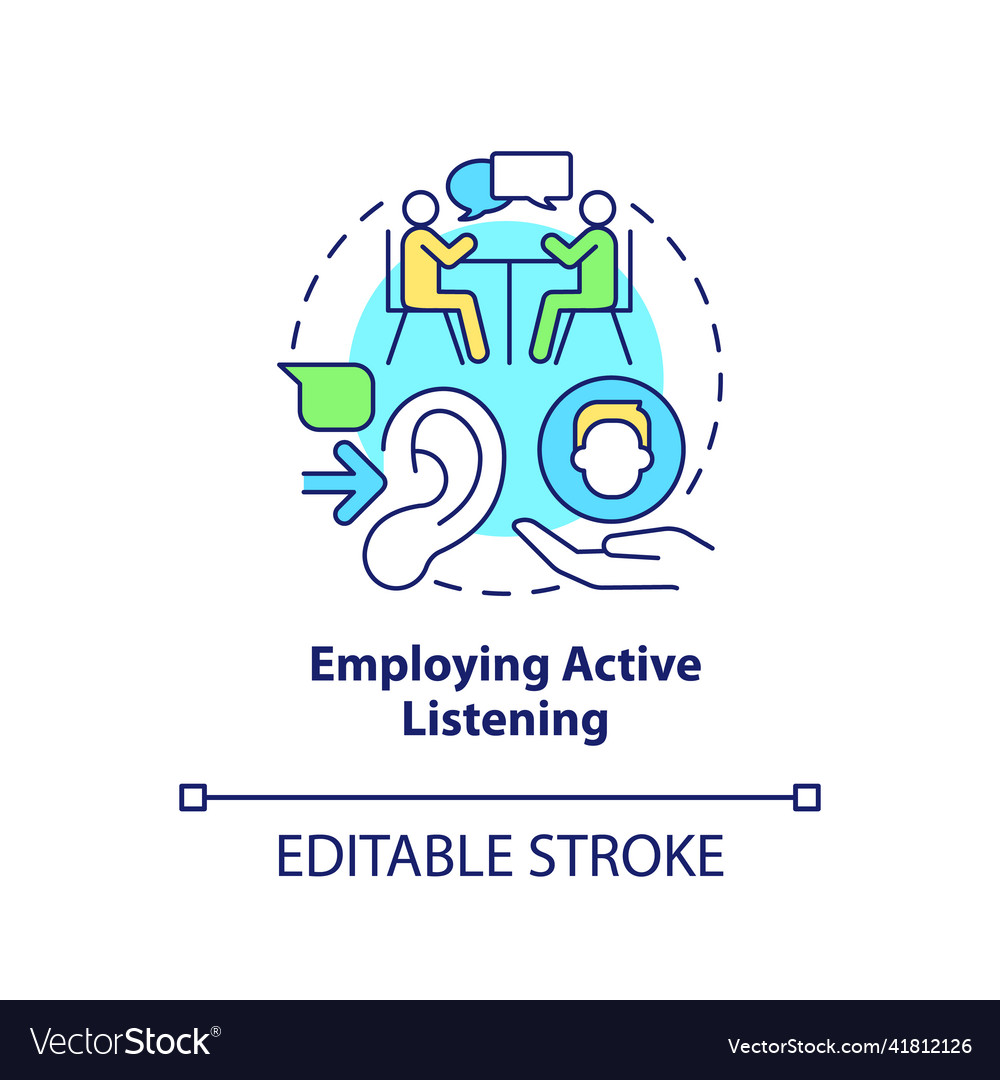 Employing active listening concept icon Royalty Free Vector Employing active listening concept icon Royalty Free Vector