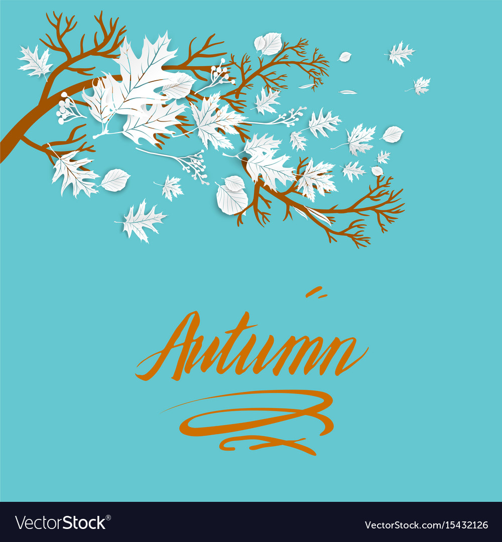 Fall blue card Royalty Free Vector Image - VectorStock