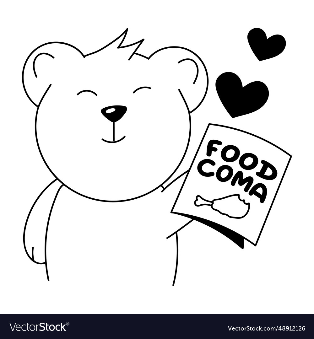 Food coma Royalty Free Vector Image - VectorStock