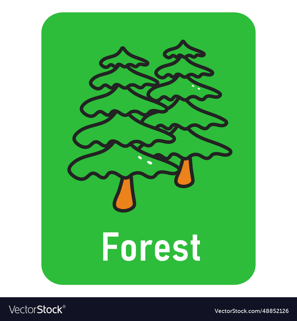 Forest green flashcard Royalty Free Vector Image