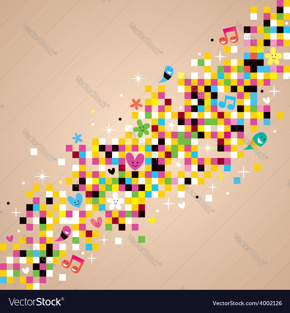 Fun pixel background Royalty Free Vector Image