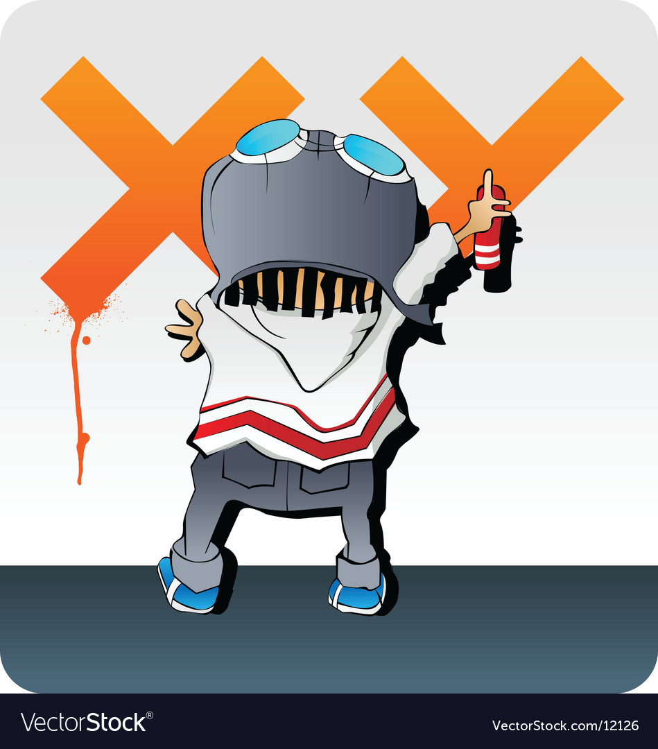 Guy paints graffiti Royalty Free Vector Image - VectorStock