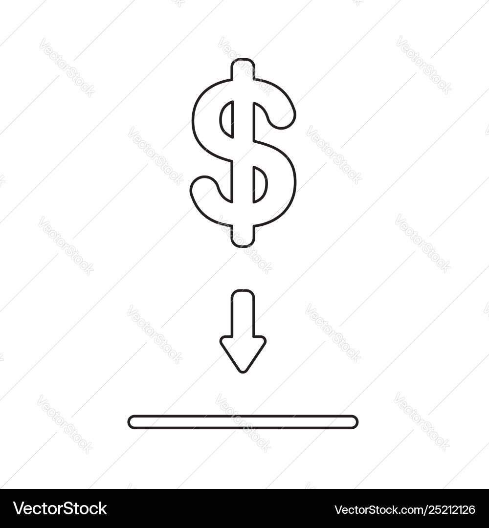 Icon concept dollar symbol into black moneybox Vector Image