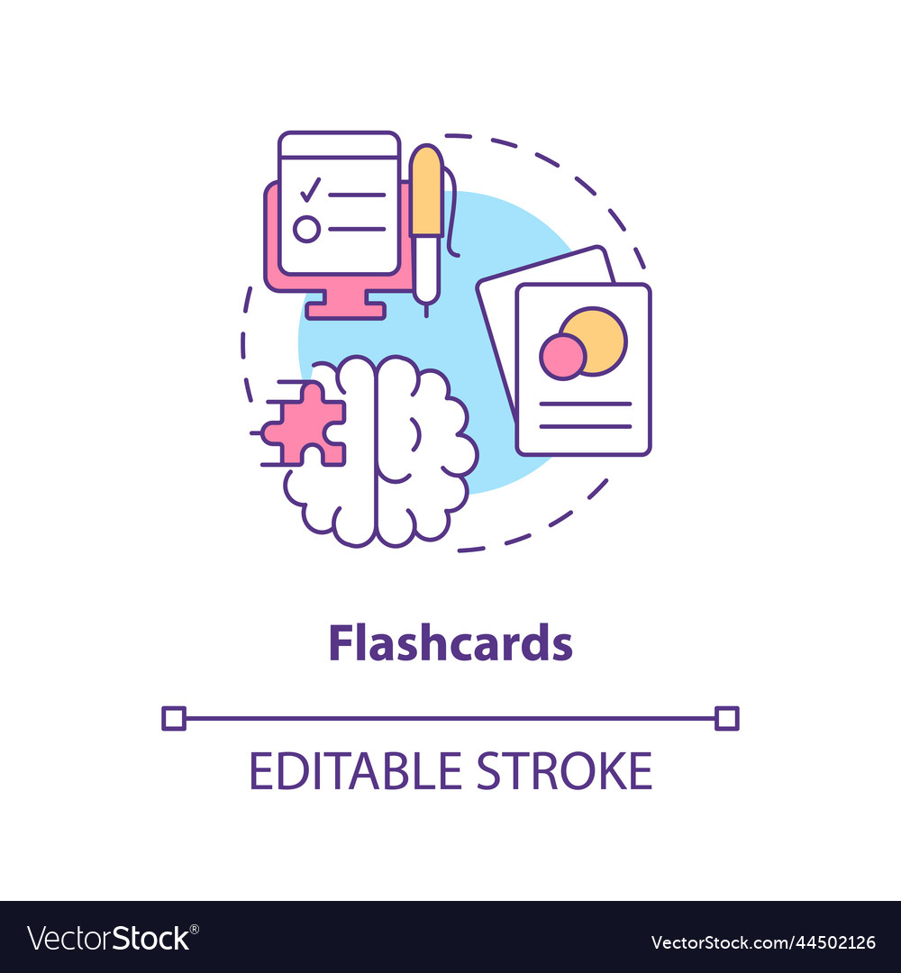 Learning flashcards concept icon Royalty Free Vector Image