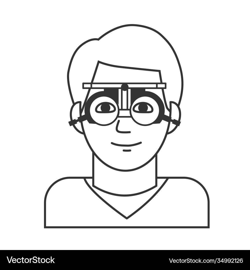 Man vision checkup in ophthalmological clinic Vector Image