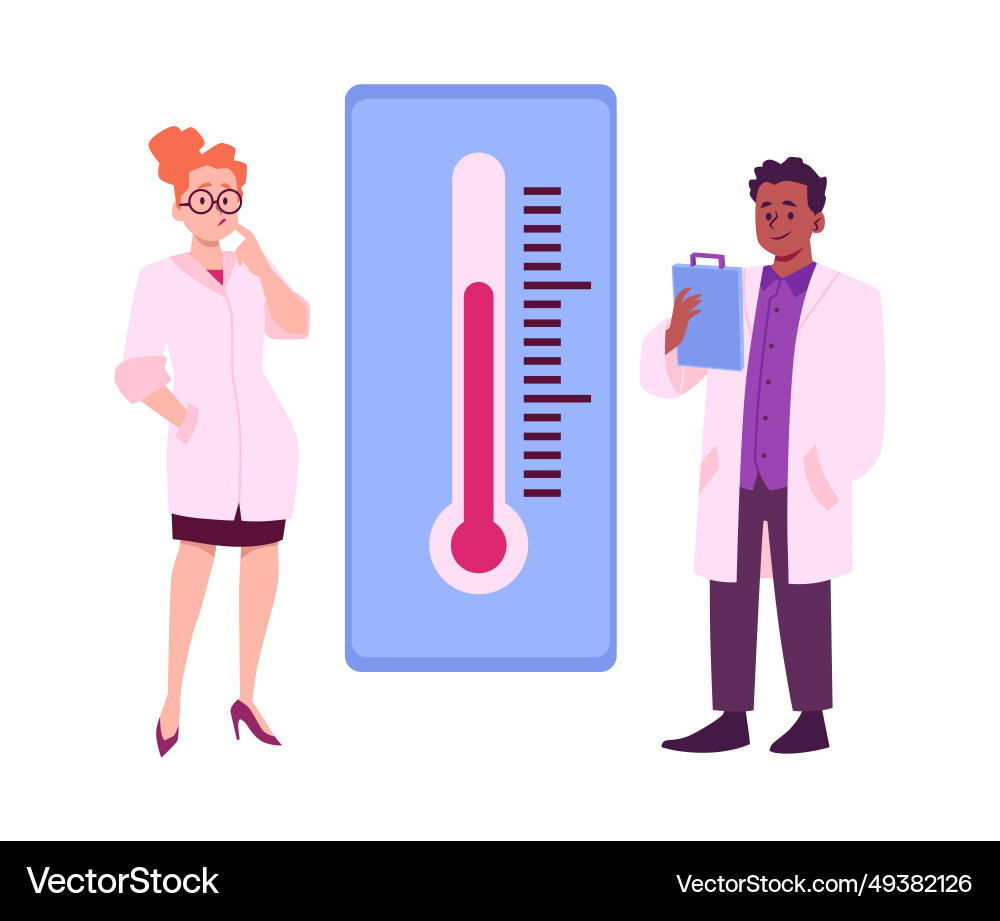 Meteorologists scientists from weather station Vector Image