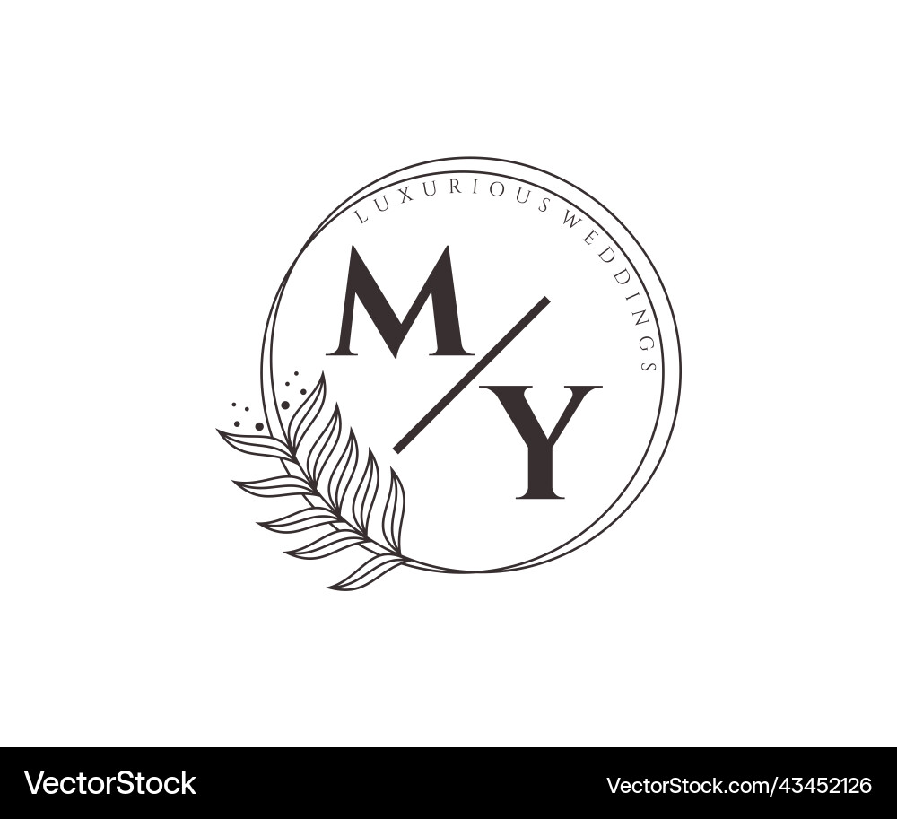 My initials letter wedding monogram logos Vector Image