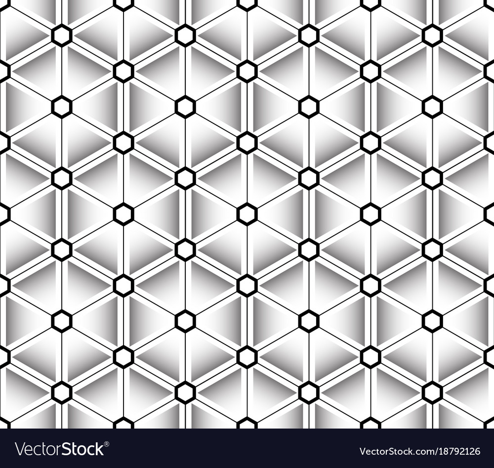 Seamless pattern of triangles and hexagons Vector Image