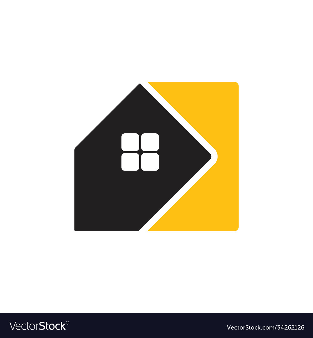 Simple geometric house logo Royalty Free Vector Image