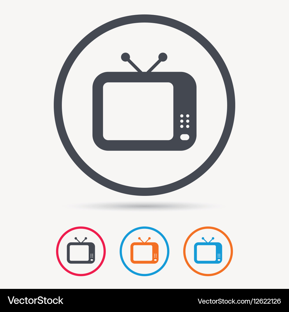 Tv icon retro television sign Royalty Free Vector Image