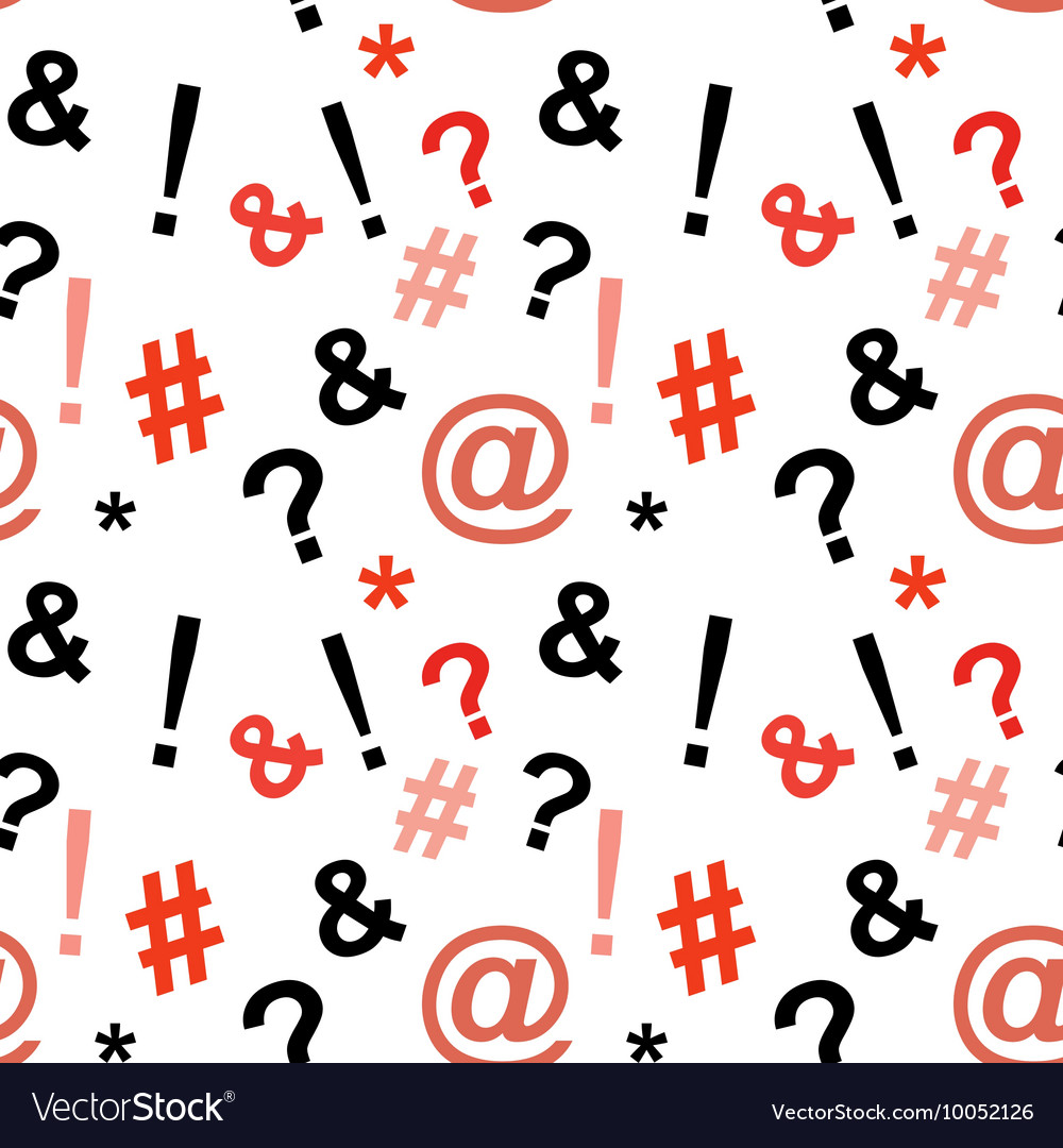 Typography signs seamless pattern Royalty Free Vector Image