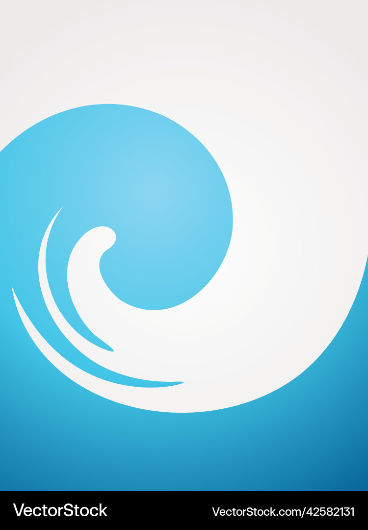 Abstract blue curved sea wave water swirl creative
