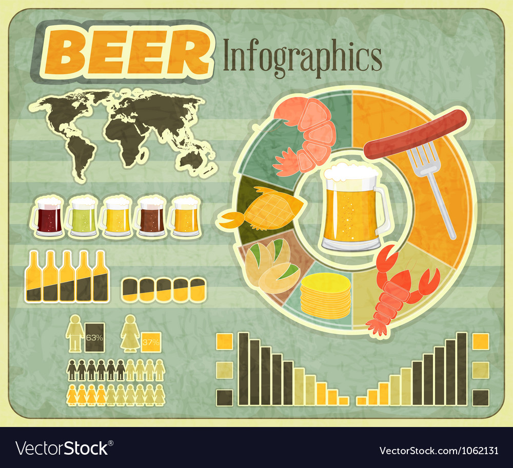 Beer icons snack and elements Royalty Free Vector Image