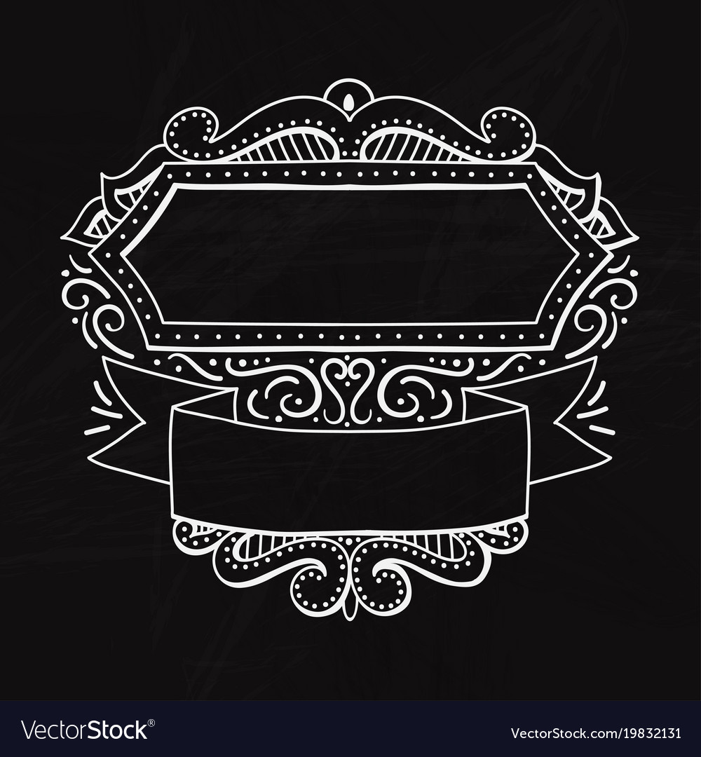 Chalkboard style hand drawn doodle frames Vector Image