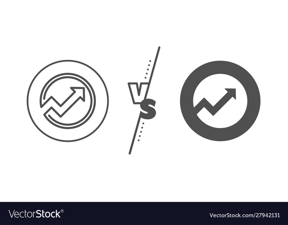 Chart line icon report graph in circle sign Vector Image