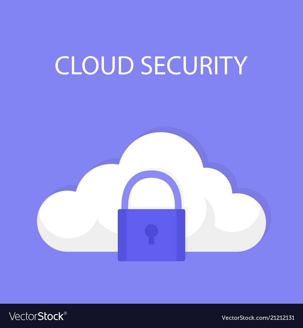 Cloud security icon isolated on a blue background Vector Image