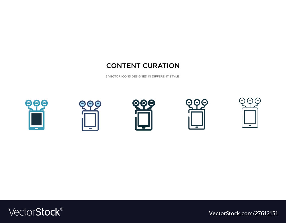 Content curation icon in different style two Vector Image