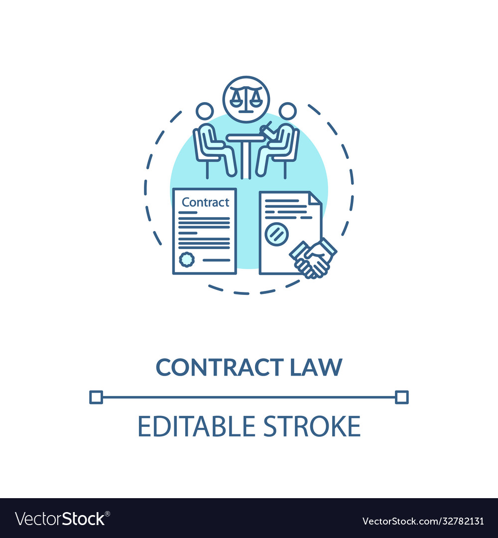 Contract law concept icon Royalty Free Vector Image