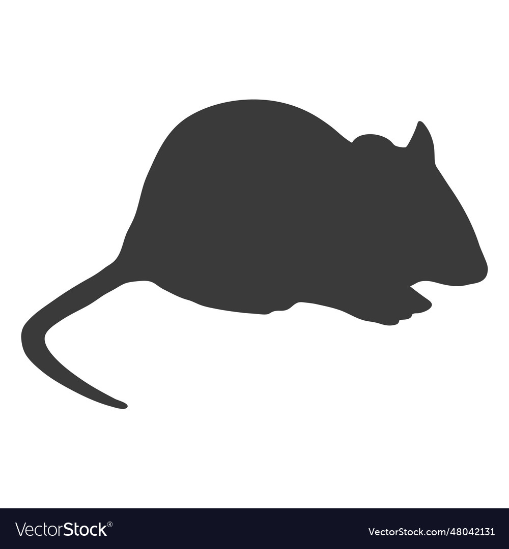 Crouching mouse silhouette Royalty Free Vector Image