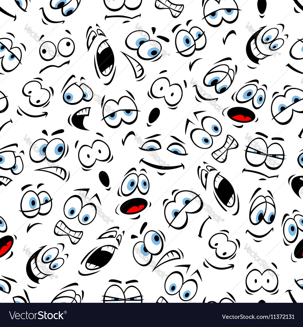 Emoticons pattern human face emotions Royalty Free Vector