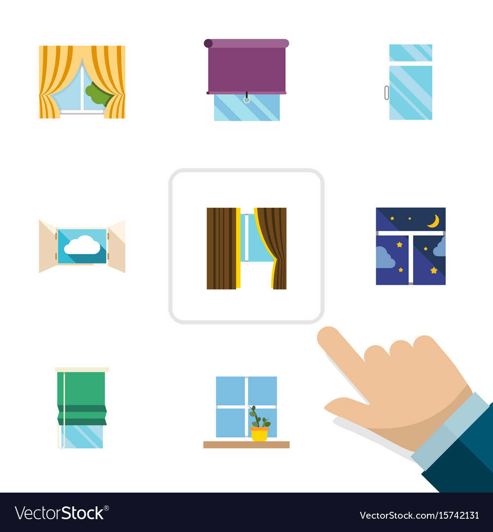 Flat icon frame set cloud clean frame and Vector Image