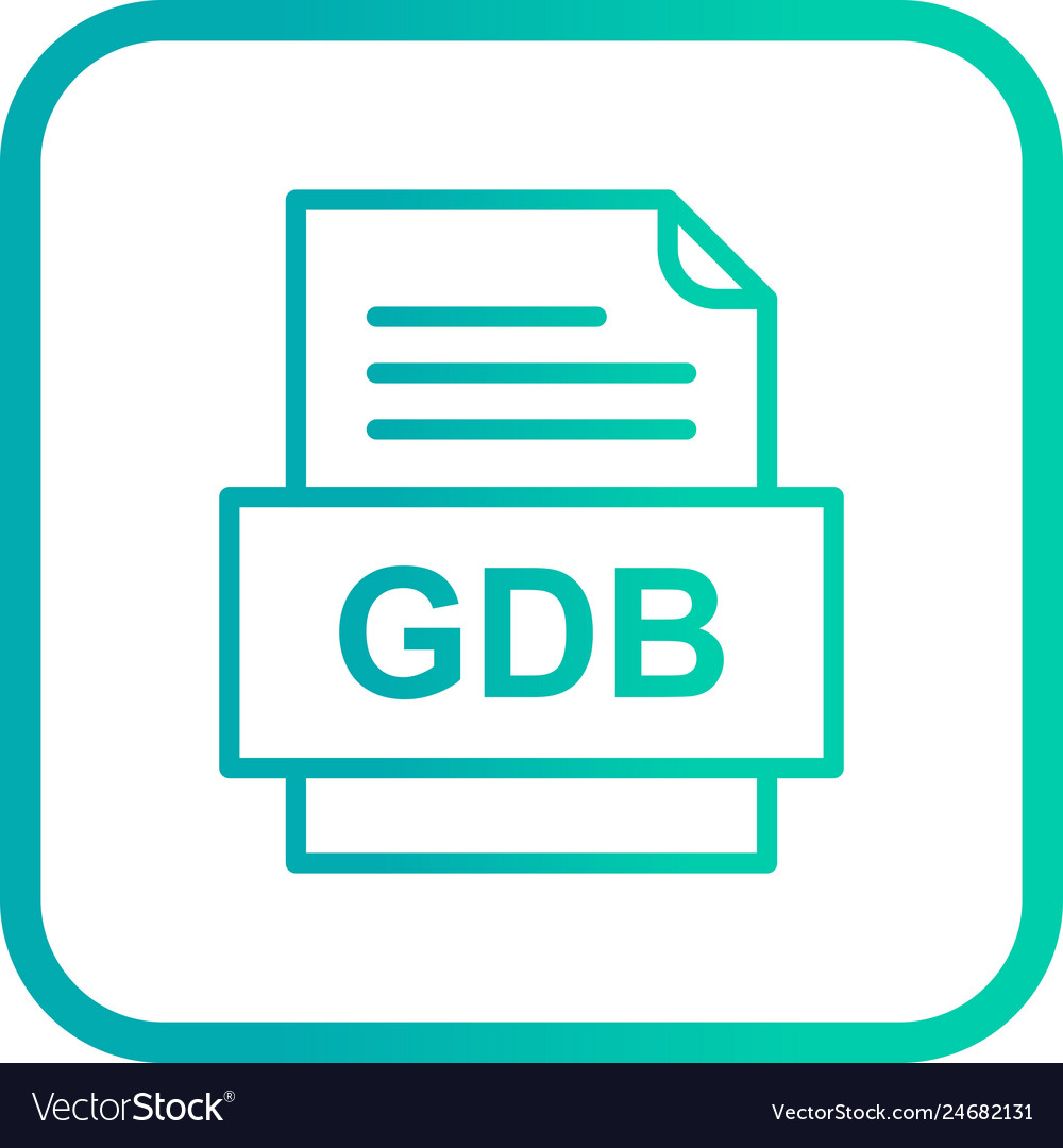 Gdb file document icon Royalty Free Vector Image