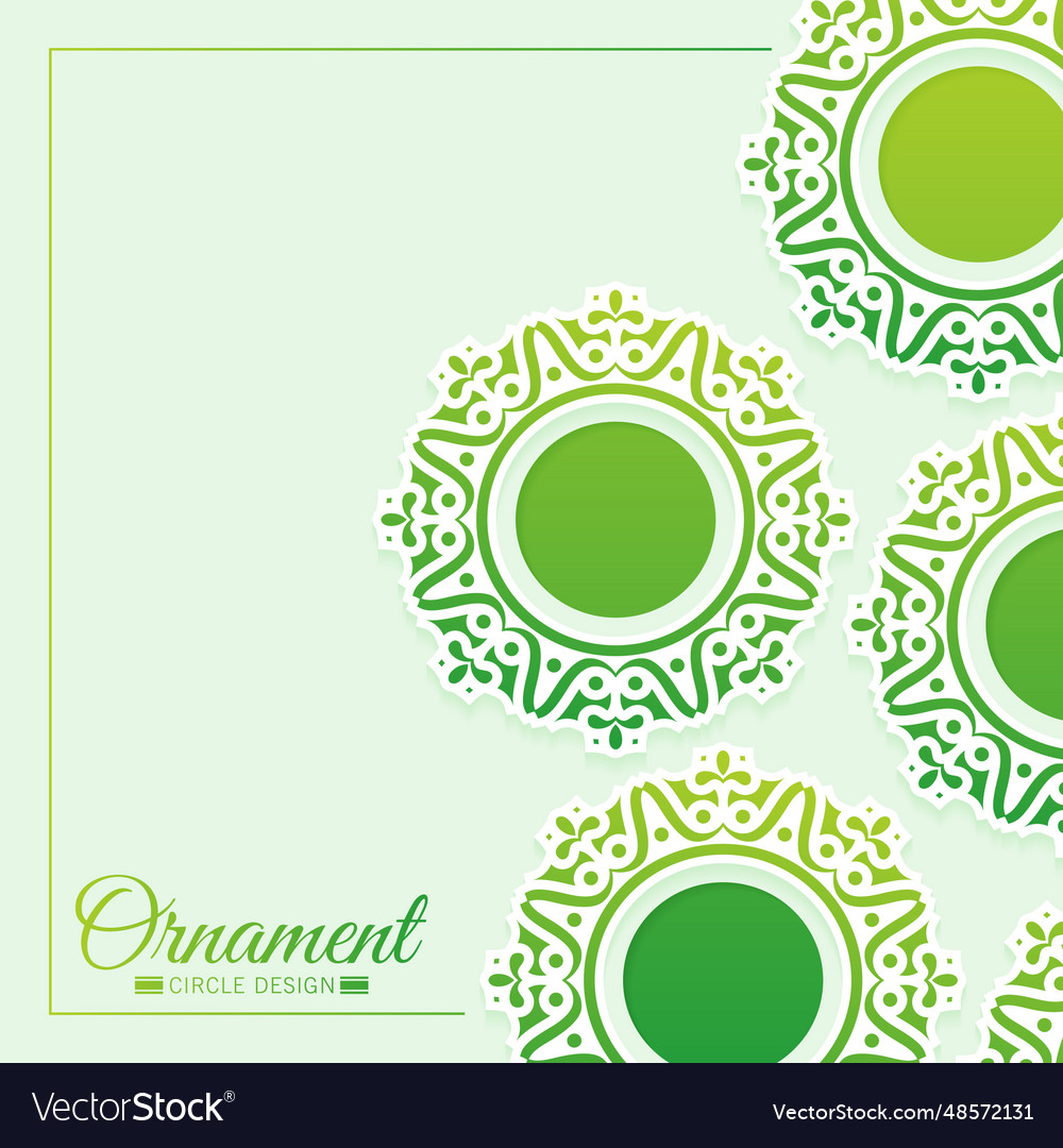 Green circle border pattern background Royalty Free Vector