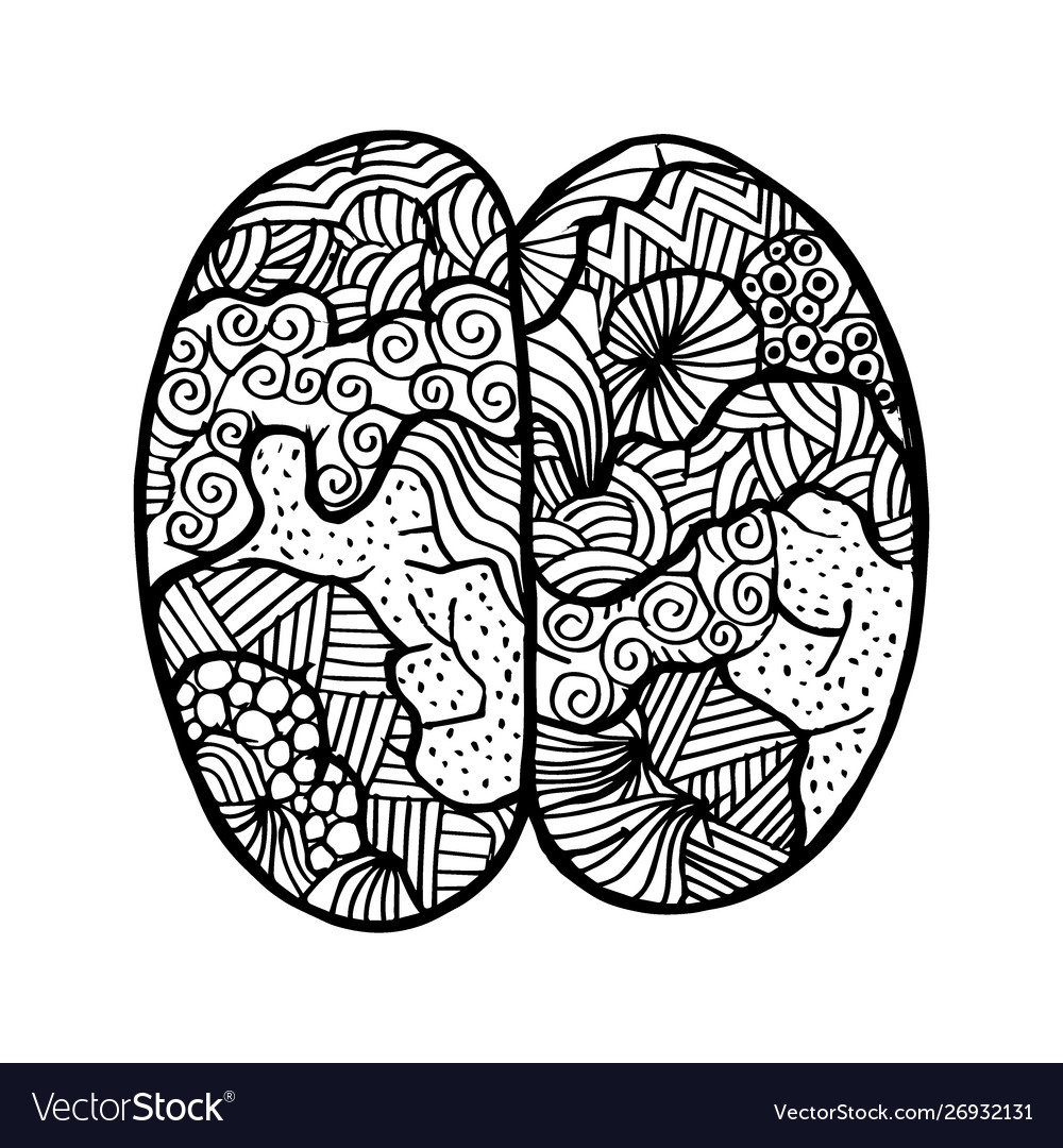 Human brain concept entangle style Royalty Free Vector Image