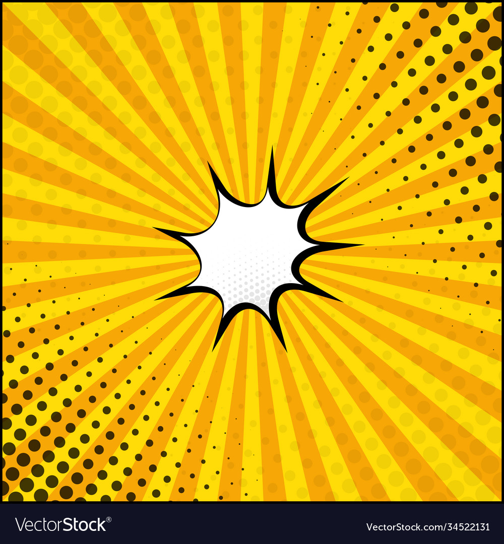 Panoramic yellow comic zoom with lines Royalty Free Vector