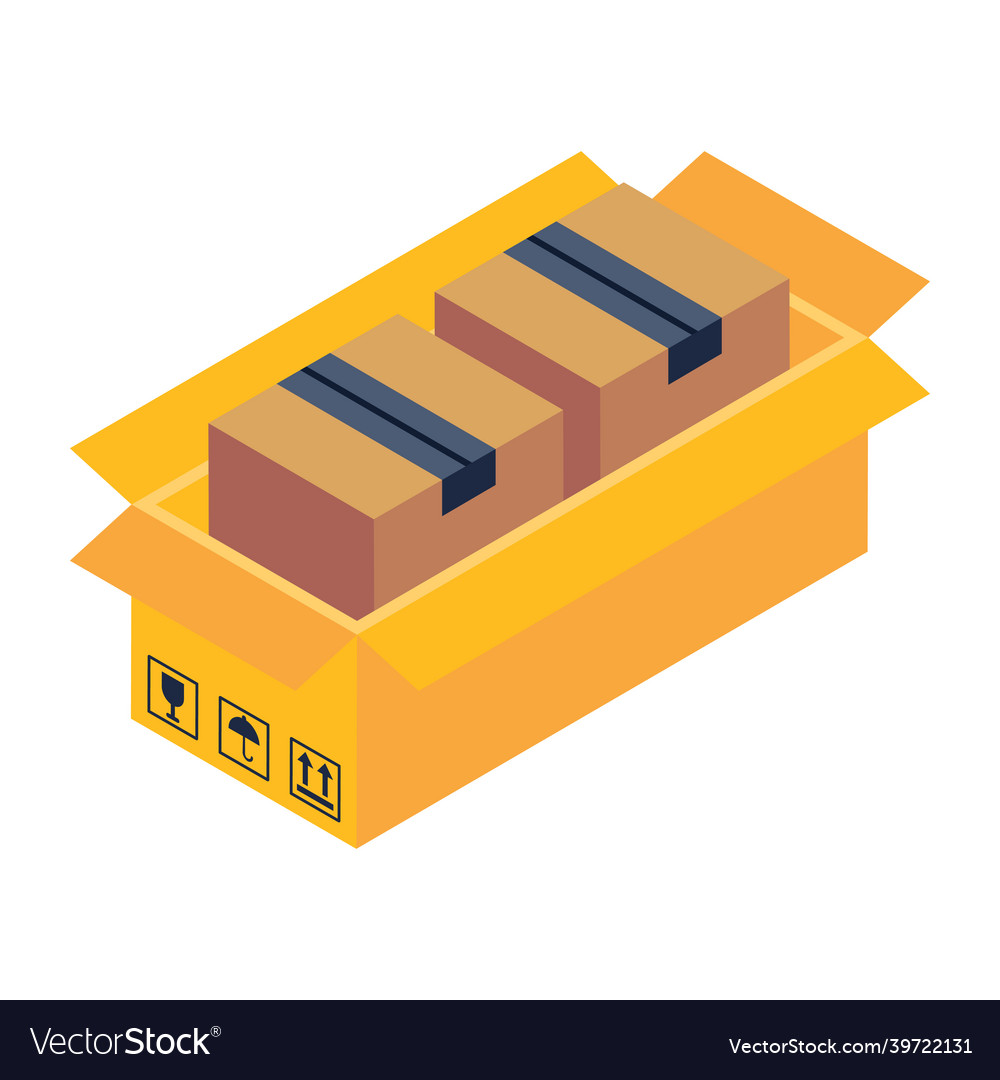 Parcels carton Royalty Free Vector Image - VectorStock