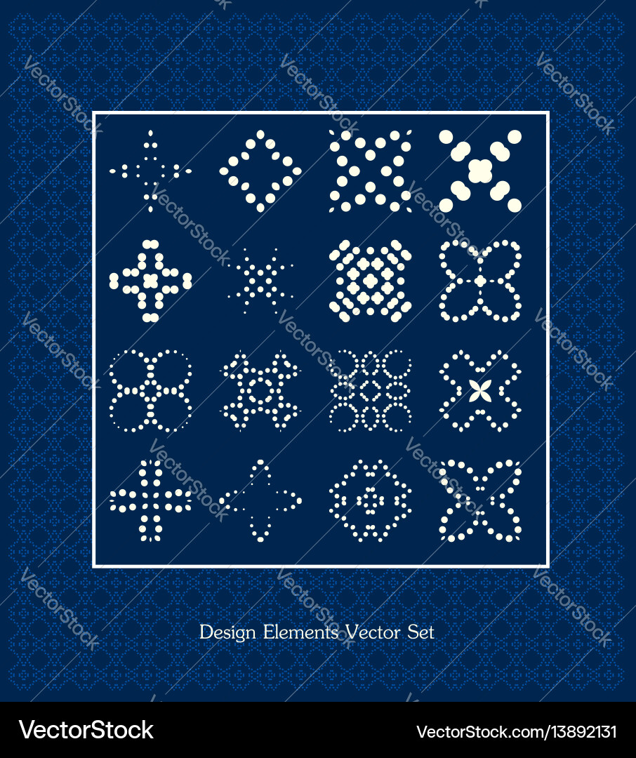 Pattern elements set design signs Royalty Free Vector Image