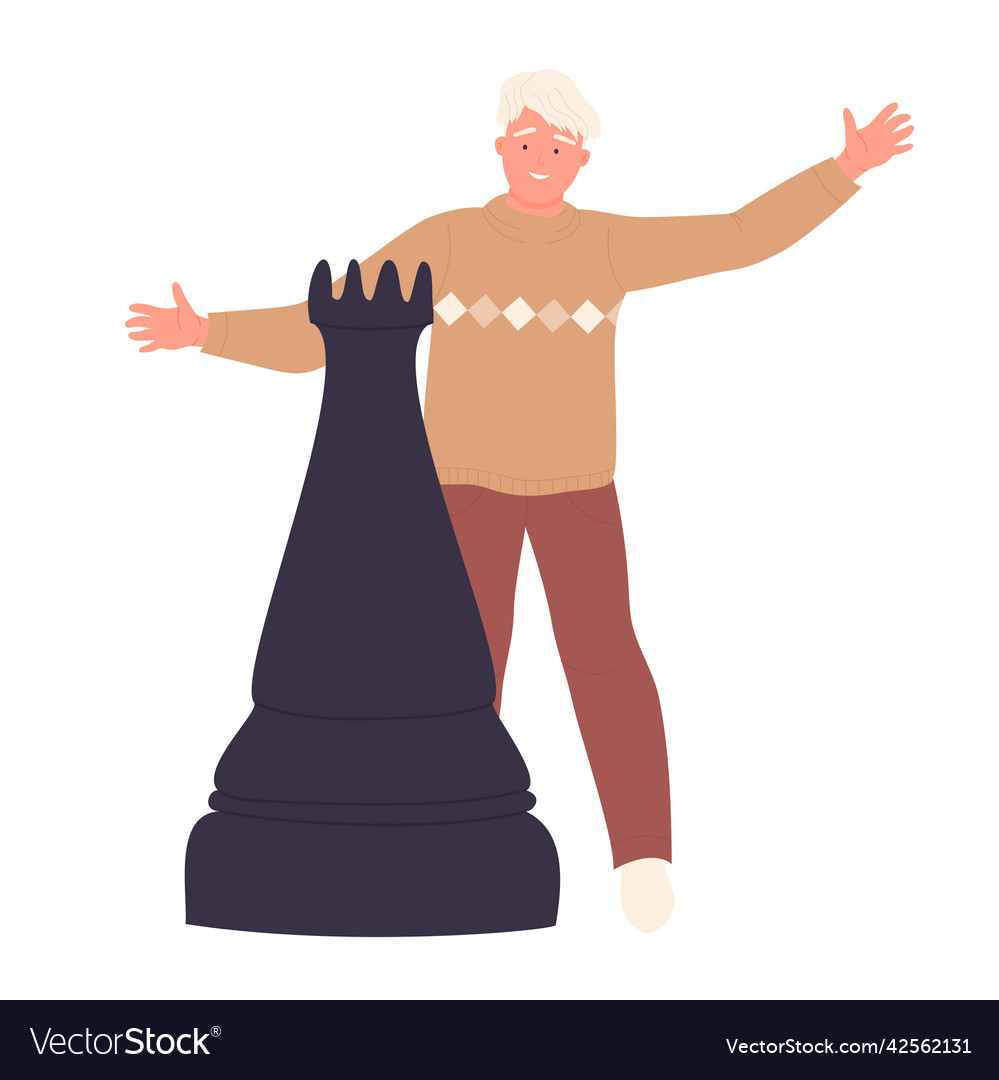 Playing chess game hobby Royalty Free Vector Image