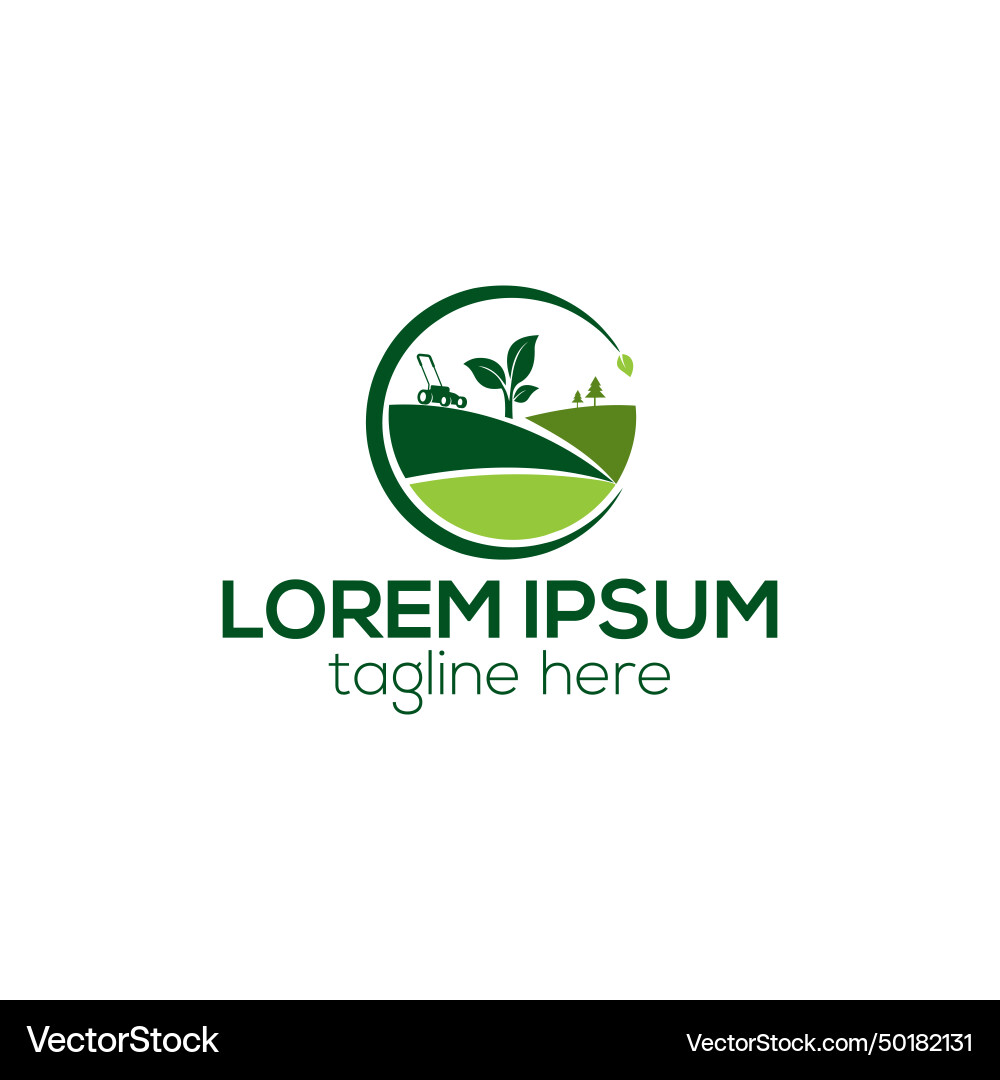 Professional lawn care and landscaping logo Vector Image