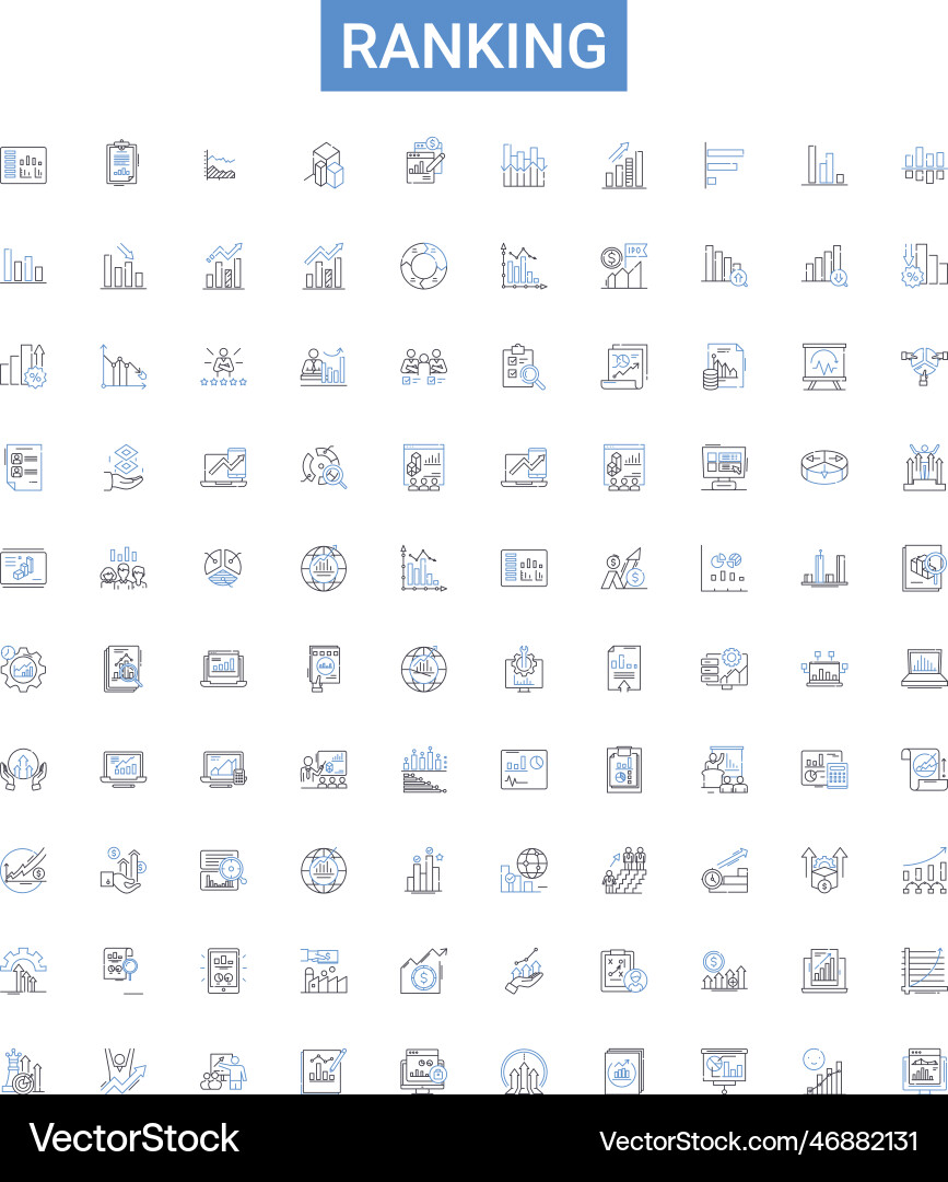 Ranking outline icons collection rank list Vector Image