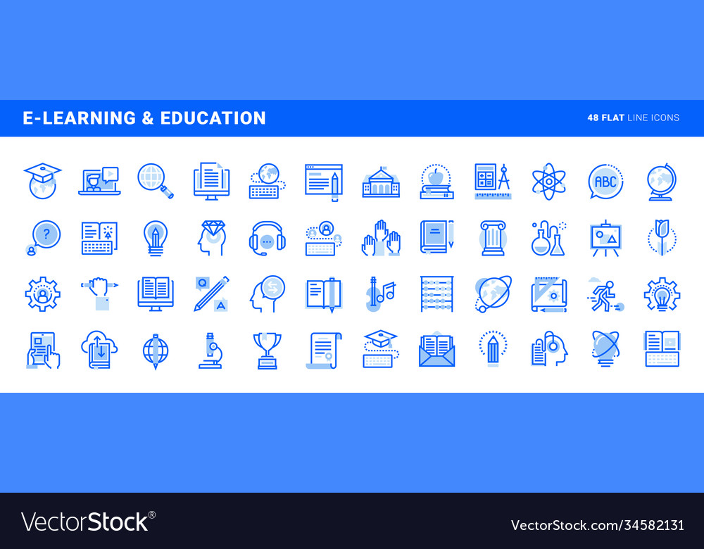 Set flat line icons Royalty Free Vector Image - VectorStock