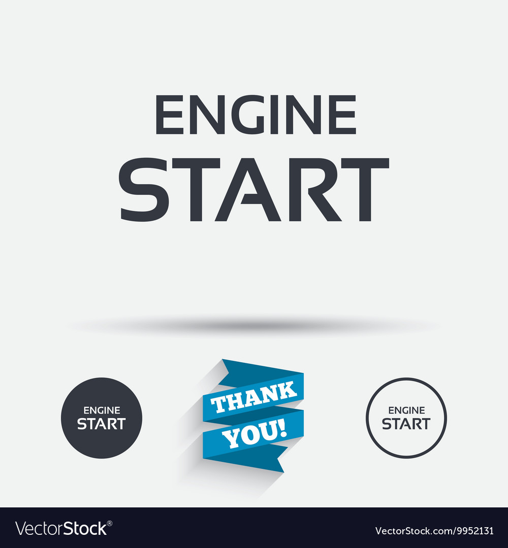 Start engine sign icon power button Royalty Free Vector