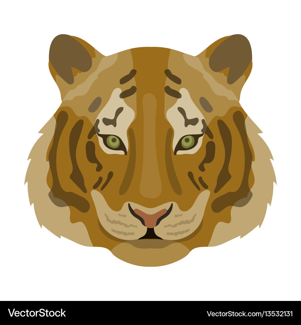 Tiger icon in cartoon style isolated on white Vector Image